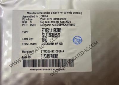 China ARM Microcontrollers MCU STM32L412C8U6 ARM Cortex M4 RISC 64KB Flash 48-UFQFPN for sale