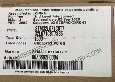 China Microcontroller MCU STM32L071C8T7 Up To 32MHz STM32 Ultra Low Power MCU LQFP-48 for sale