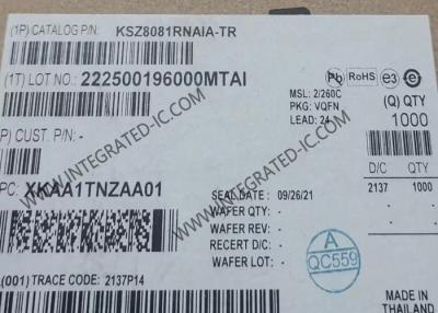 China KSZ8081RNAIA Ethernet IC 10/100 Base-T/TX Physical Layer Transceiver With RMII Support for sale
