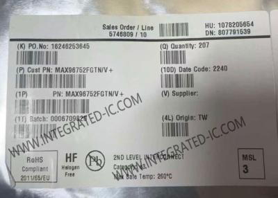China MAX96752FGTN/V Integrated Circuit Chip GMSL2 Deserializer with 6 Gb/s Data Rate Dual LVDS Output in Compact 8mm x 8mm TQFN Package for sale