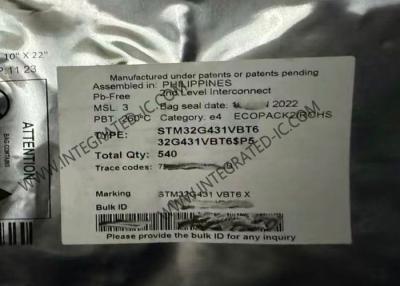 China STM32G431VBT6 Microcontroller MCU 32-Bit Single-Core with 170 MHz, 128KB Flash Memory, and 23-Channel ADC for sale