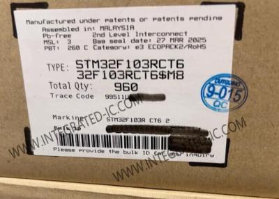 China STM32F103RCT6 32-Bit Microcontroller with ARM Cortex-M3 Core, 72MHz Speed, 256KB Flash Memory, and 12-bit ADC for sale