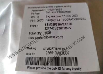 China STM32F746VET6TR 32-Bit Microcontroller MCU with 216MHz ARM Cortex-M7 Core and 512KB Flash Memory for sale