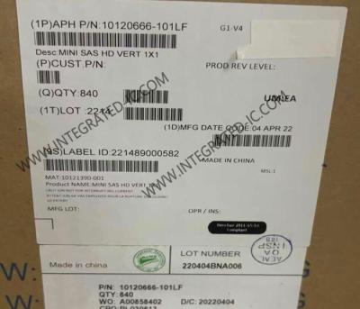 China 10120666-101LF Mini-SAS HD Connector 16 Position with 6 Gb/s and 12 Gb/s Data Rates and Gold Contact Finish for sale