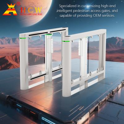 China Hcw Automatic Turnstile Gate Led Indicator Anti Smashing Ss304 Security Induction Channel 40w for sale
