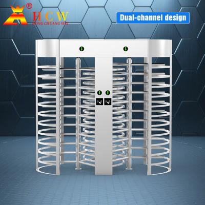 China Double Magnetic Full Height Turnstile Gate Biometric Face Recognition RS485 for sale
