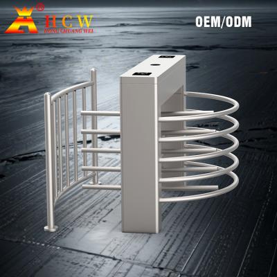 China 304 Stainless Steel Semi-Automatic Cross Semi-Height Turnstile with Face Recognition Support for sale