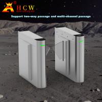 China HCW Flap Barrier Gate Entrance Pedestrian Access Control Turnstile Stainless For Office Buildings for sale