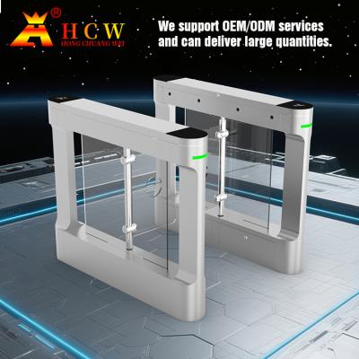 China HCW Waterproof IP42 Swing Barrier Turnstile with 10mm Plexiglass and 30-40 People/Minute Throughput for Secure Access Control for sale