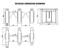 China HCW Flap Barrier Turnstile with 15mm Plexiglass Door Wings 4 Pairs Infrared Beams and ISO 9001/CE Certification for Secure Access Control for sale