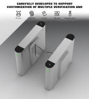 China HCW Flap Barrier Turnstile with 15mm Plexiglass Door Wings 4 Pairs Infrared Beams and ISO 9001/CE Certification for Secure Access Control for sale