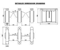 China HCW Flap Barrier Turnstile with 15mm Plexiglass Door Wings 4 Pairs Infrared Beams and Certified Pedestrian Access Control Turnstile for sale