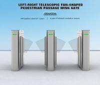 China HCW Flap Barrier Turnstile with 15mm Plexiglass Door Wings 4 Pairs Infrared Beams and Certified Pedestrian Access Control Turnstile for sale