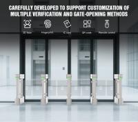 China HCW IP42 Swing Barrier Turnstile,10mm Plexiglass Security Turnstile Gate and 30-40 People/Minute Throughput for Secure Access Control for sale