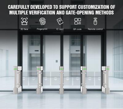 China HCW IP42 Swing Barrier Turnstile,10mm Plexiglass Security Turnstile Gate and 30-40 People/Minute Throughput for Secure Access Control for sale