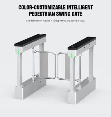 China HCW Smart Swing Barrier Turnstile with Face Recognition RFID Card Reader and 4 Million Cycles Life for sale