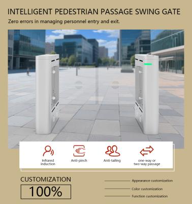China HCW 8 Pairs Infrared Detection Sensors Swing Barrier Turnstile Gate,Fast Speed 30-60 Person/Minute Pedestrian Access Control Turnsti,5 Million Times Life Span Swing Turnstile Gate for sale