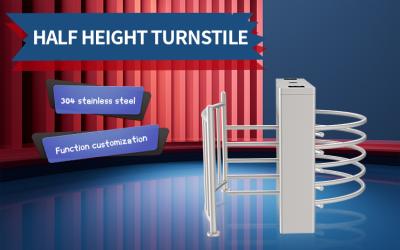 China HCW Bidirectional Half Height Turnstile Gate Swipe Card  Access Control Device Waist-High Security For Gym for sale