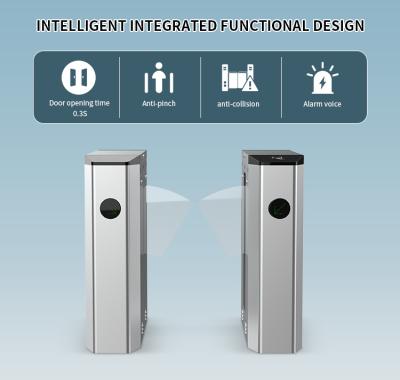 China HCW Pedestrian Access Control Turnstile Security Wing Gates 304ss Ip42 With Face Recognition for sale
