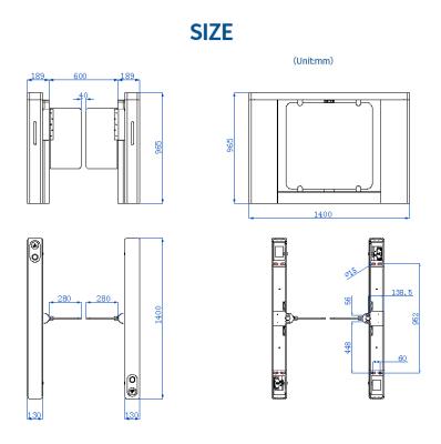 China CW429 Glass Swing Barrier Turnstile with Facial Recognition for Commercial Buildings for sale