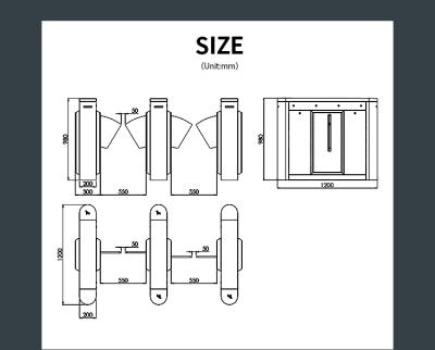 China CW592 Transparent Flap Barrier Turnstile for Shopping Mall and Gym Entrances for sale