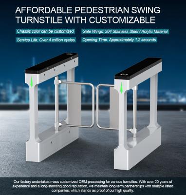 China HCW CW463 Anti-Collision Swing Barrier Turnstile Gate for Pedestrian Access Control for sale