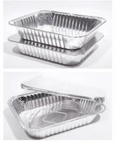 China Silver Aluminum Foil Loaf Pans , Disposable Aluminum Baking Pans With Lids for sale