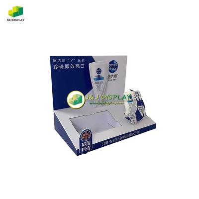 China Customized Cardboard Display Rack Foldable Table Case For Tooth Paste for sale