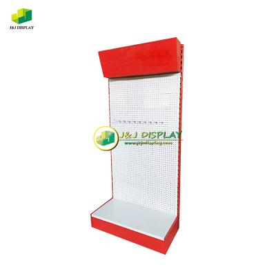 China Supermarket Metal Pegboard Display Stand Wall Hanging For Hardware Tool Accessories for sale