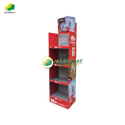 China Book Promotion Corrugated Cardboard Display Units Foldable Floor Standing for sale
