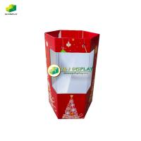 China Transparent Window Cardboard Dump Bins Hexagonal For Commodity Retail for sale