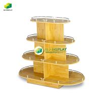 China Four Sides Wooden Display Stand Heavy Duty Supermarket Racks POS for sale