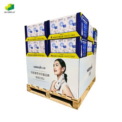 China Corrugated Paperboard Retail Floor Display Stand Foldable Waterproof For Advertising for sale