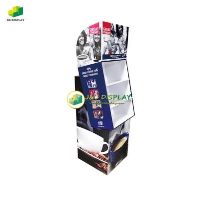 China Cardboard Floor Display Knock Down Stand Customizable for Coffee for sale
