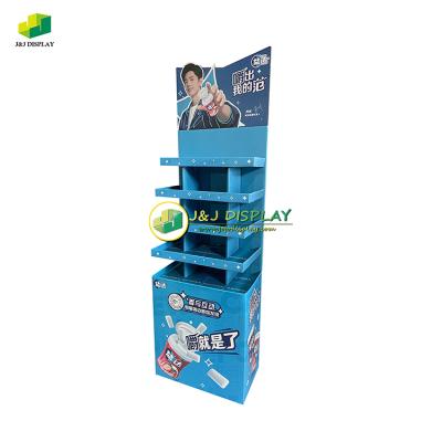 China POS Knock Down Stand 100% Recyclable Cardboard Floor Displays for Trade Shows for sale