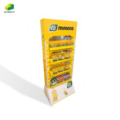 China Knock Down Display Corrugated Standing Pegboard Display For Food Or Daily Supplies for sale