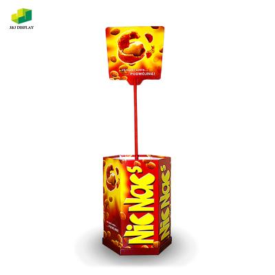 China Recyclable Corrugated Tiered Display Shelf Cardboard Floor Displays Indoor Corrugated Cardboard Stand for sale