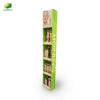 China Knock Down Unit Flooring Recyclable Knock Down Shelves Displaying Corrugated Board Cardboard Floor Display Stand For Stationery, Skin Care, Outdoor Accessories Items for sale