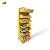 China Knock Down Unit Flooring Recyclable Knock Down Shelves Displaying Corrugated Board Cardboard Floor Display Stand For Stationery, Skin Care, Outdoor Accessories Items for sale