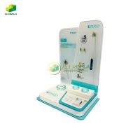 China Acrylic Plastic Display Stands Customized Retail Countertop Display Supermarket Plastic Shelving Display For Toothbrush for sale