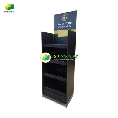 China Knock Down Unit Flooring Recyclable Knock Down Shelves Displaying Corrugated Board Cardboard Floor Display Stand For Stationery, Skin Care, Outdoor Accessories Items for sale