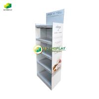 China Knock Down Unit Flooring Recyclable Knock Down Shelves Displaying Corrugated Board Cardboard Floor Display Stand For Stationery, Skin Care, Outdoor Accessories Items for sale