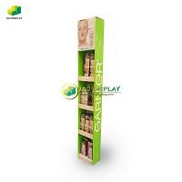China Flooring Recyclable Knock Down Shelves Displaying Corrugated Board Cardboard Floor Display Stand For Stationery, Skin Care, Outdoor Accessories Items for sale
