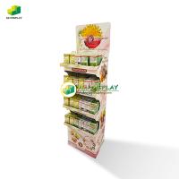China Flooring Recyclable Knock Down Shelves Displaying Corrugated Board Cardboard Floor Display Stand For Stationery, Skin Care, Outdoor Accessories Items for sale