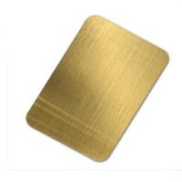 China 4ftx 8FT Brush Stainless Steel Sheet PVD Champagne Gold Color  Hairline Finished for sale