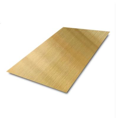 China 4ftx 8FT Brush Stainless Steel Sheet PVD Champagne Gold Color  Hairline Finished for sale