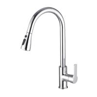 China 360 Rotating Pull Out Sprayer Kitchen Faucet Polished Surface for sale
