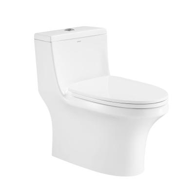 China Compact One Piece Toilets Dual Flush 0.8gpf Elongated Bowl 5 Liters for sale