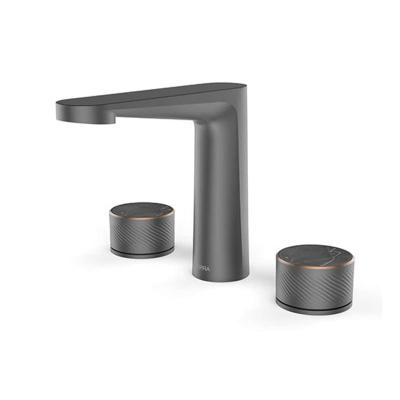 China 190mm Grey Basin Mixer Faucet Knob Control Bathroom Sink Faucets for sale