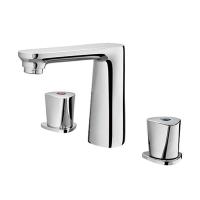 China Two Handle Widespread Bathroom Faucet Chrome Deck Mounted for sale